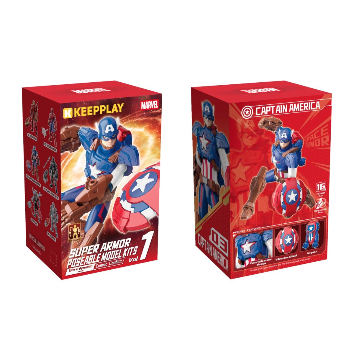 Đồ Chơi Mô Hình Lắp Ráp Marvel Super Armor Block - Captain America KEE